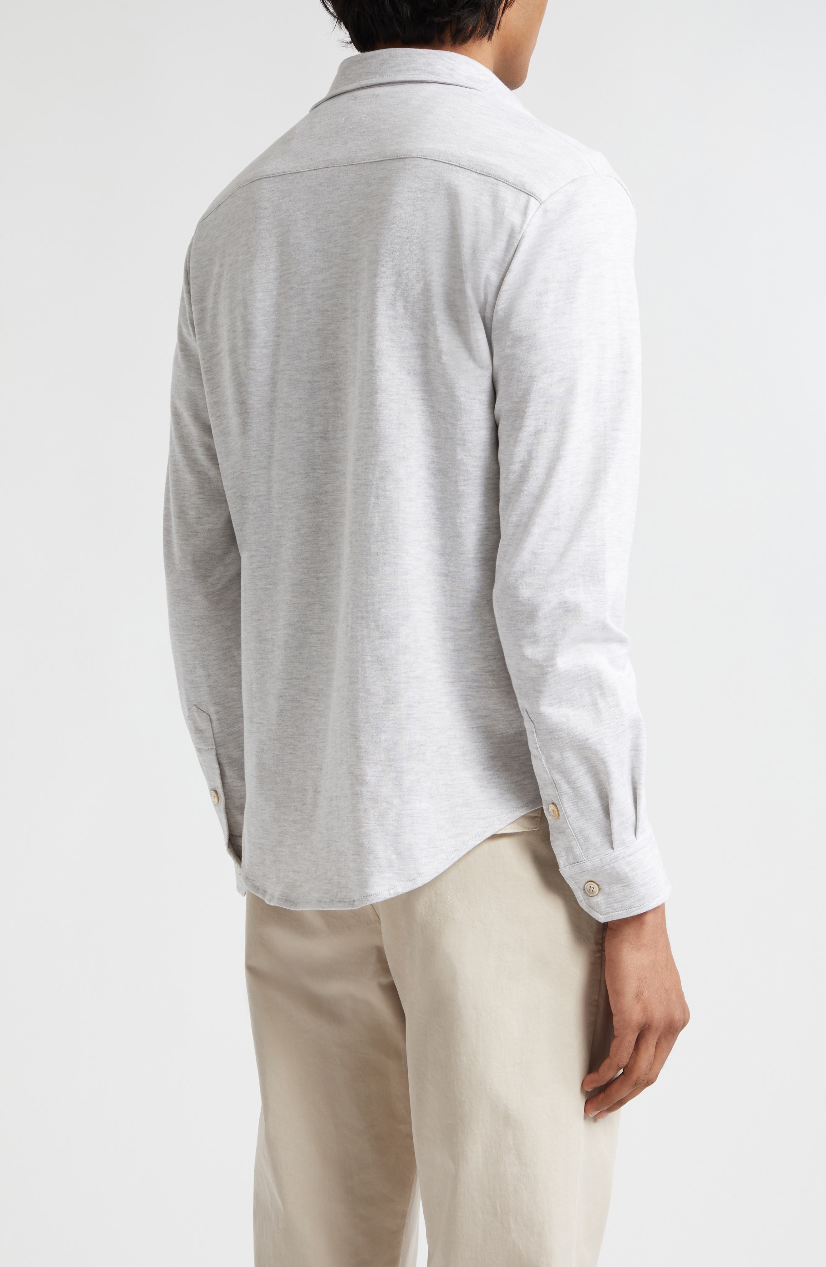Eleventy Dandy Jersey Button-Up Shirt | Nordstrom