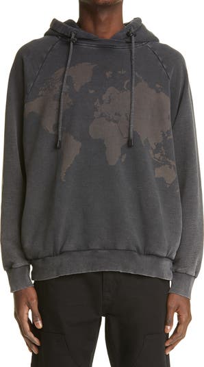 4SDesigns World Map Cotton Hoodie | Nordstrom