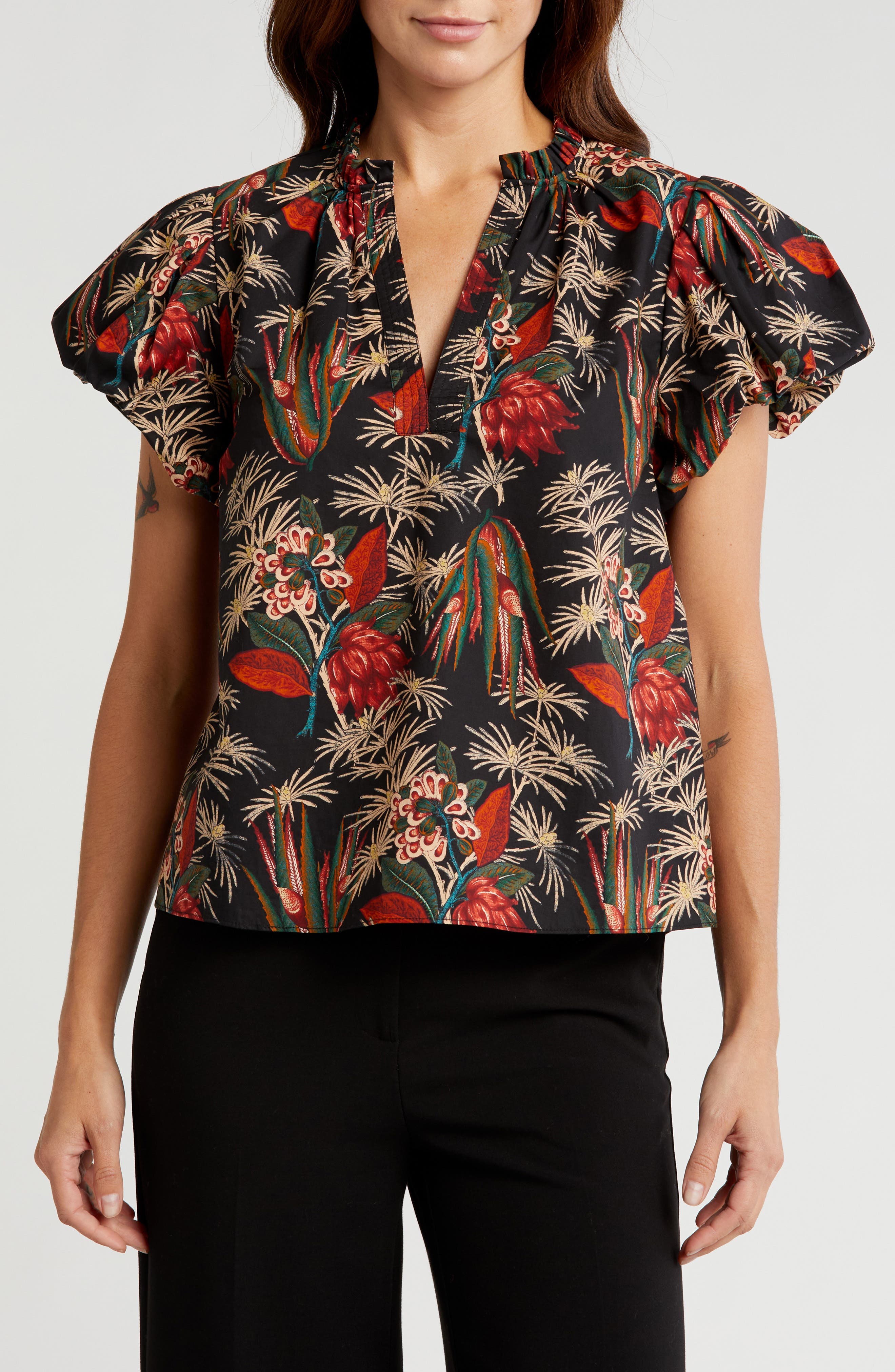 Ulla Johnson Klara Floral Cotton Top | Nordstromrack