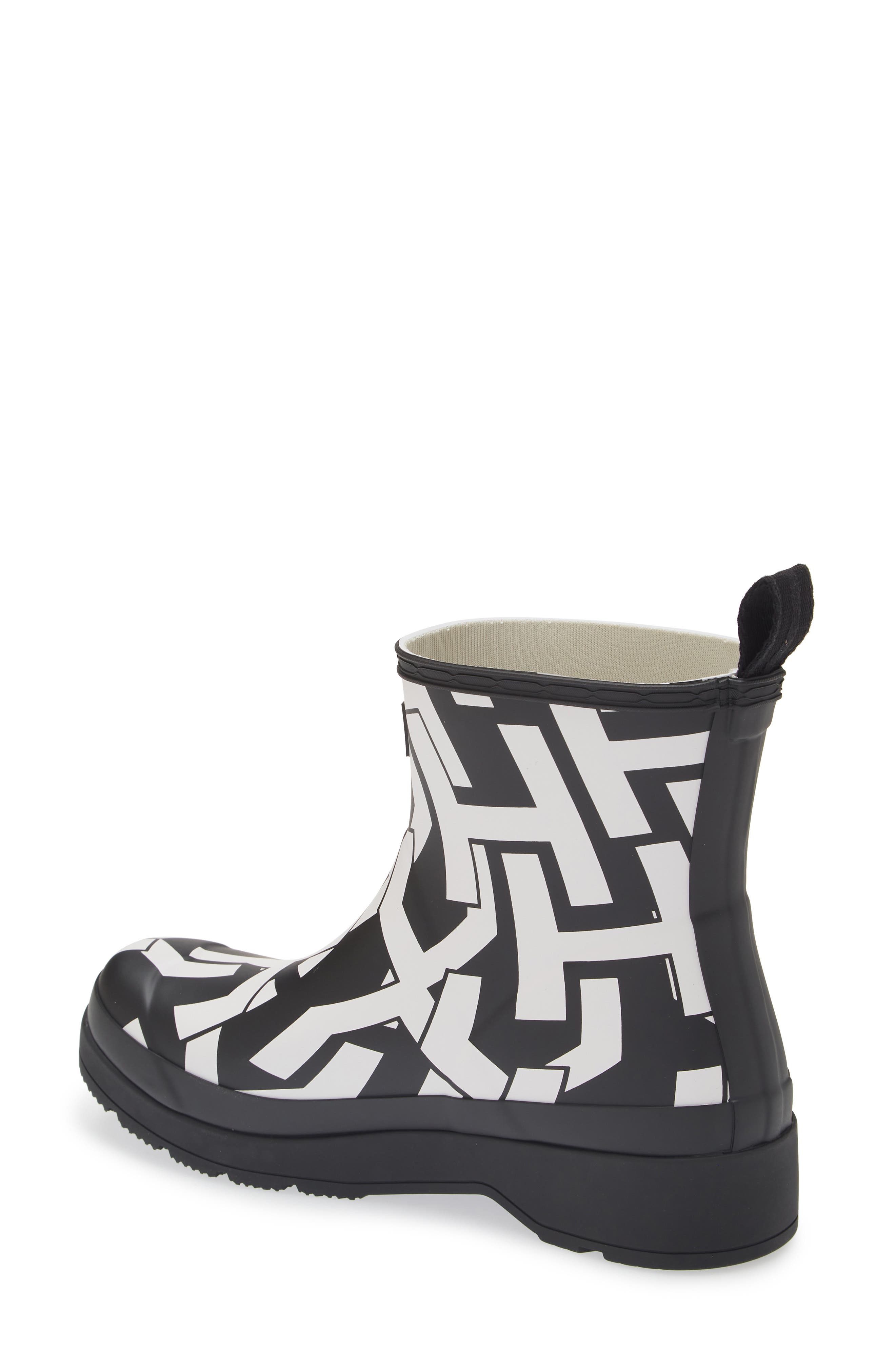 Hunter Play Logo Monogram Waterproof Short Rain Boot (Women ...