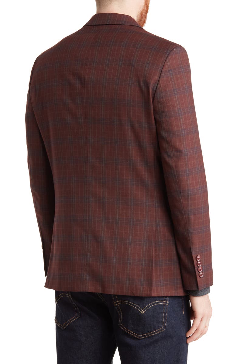 Nautica Burgundy Plaid Notch Lapel Two-Button Jacket | Nordstromrack