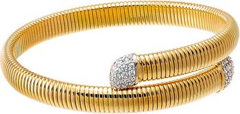 BY ADINA EDEN Pave Rounded Overlap Snake Bangle Bracelet | Nordstrom