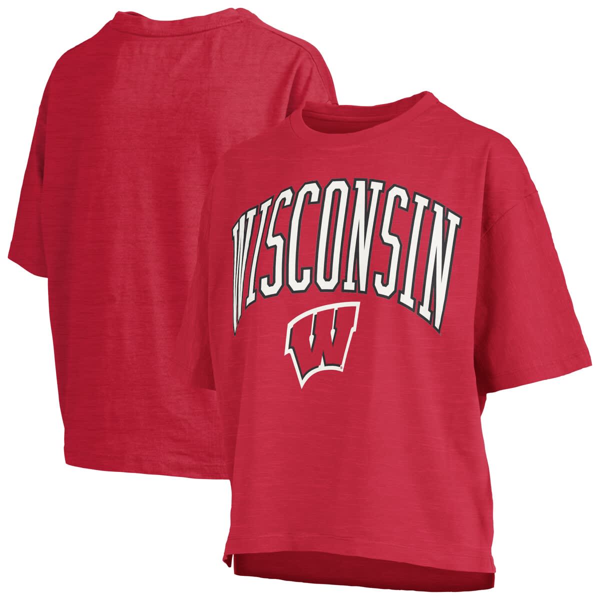 PRESSBOX Women's Pressbox Red Wisconsin Badgers Nelson Arch Over Logo ...