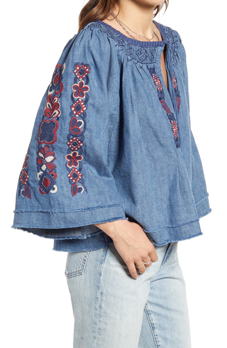 Free People Sun Valley Embroidered Blouse | Nordstromrack