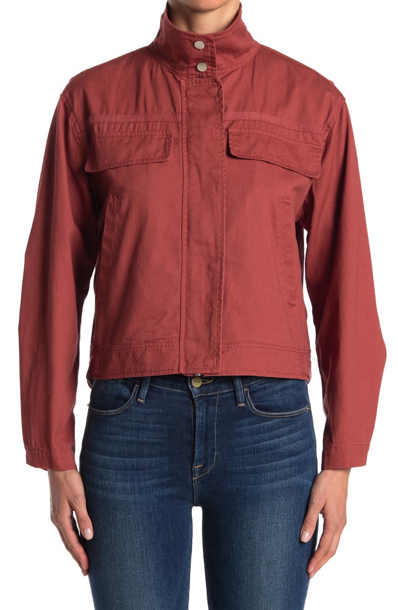 Treasure & Bond Stand Collar Cotton Twill Jacket | Nordstromrack