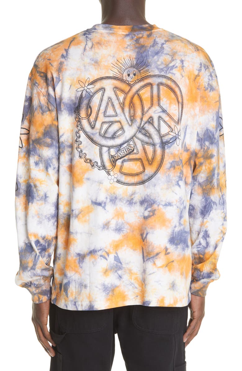 Aries Peace & Love Logo Tie Dye Cotton Tee | Nordstromrack