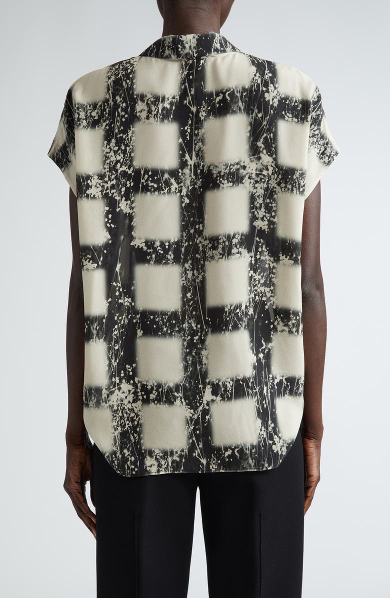 Lafayette 148 New York Shadow Block Print Silk Chiffon Top | Nordstromrack