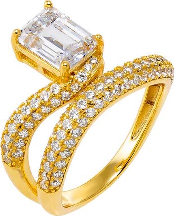 BY ADINA EDEN Pavé Swirled Emerald Ring | Nordstrom