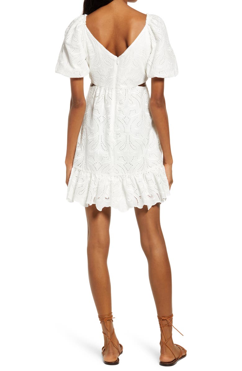 Ever New Adriene Cutout Waist Cotton Eyelet Minidress | Nordstromrack