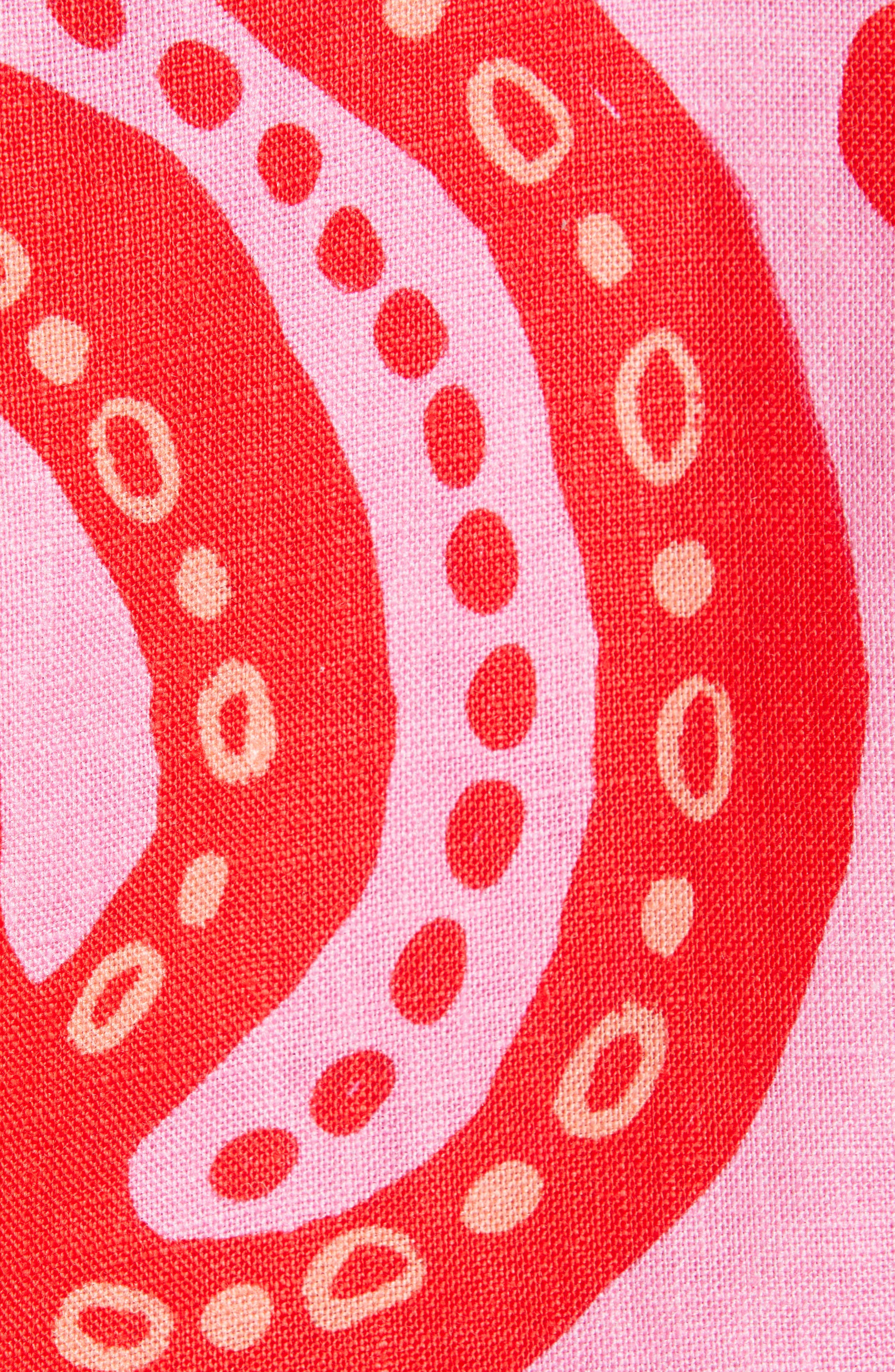 FARM Rio Octocool Print Split Back Linen Top | Nordstrom