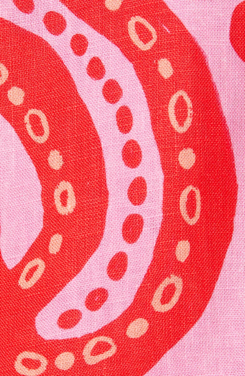 FARM Rio Octocool Print Split Back Linen Top | Nordstrom