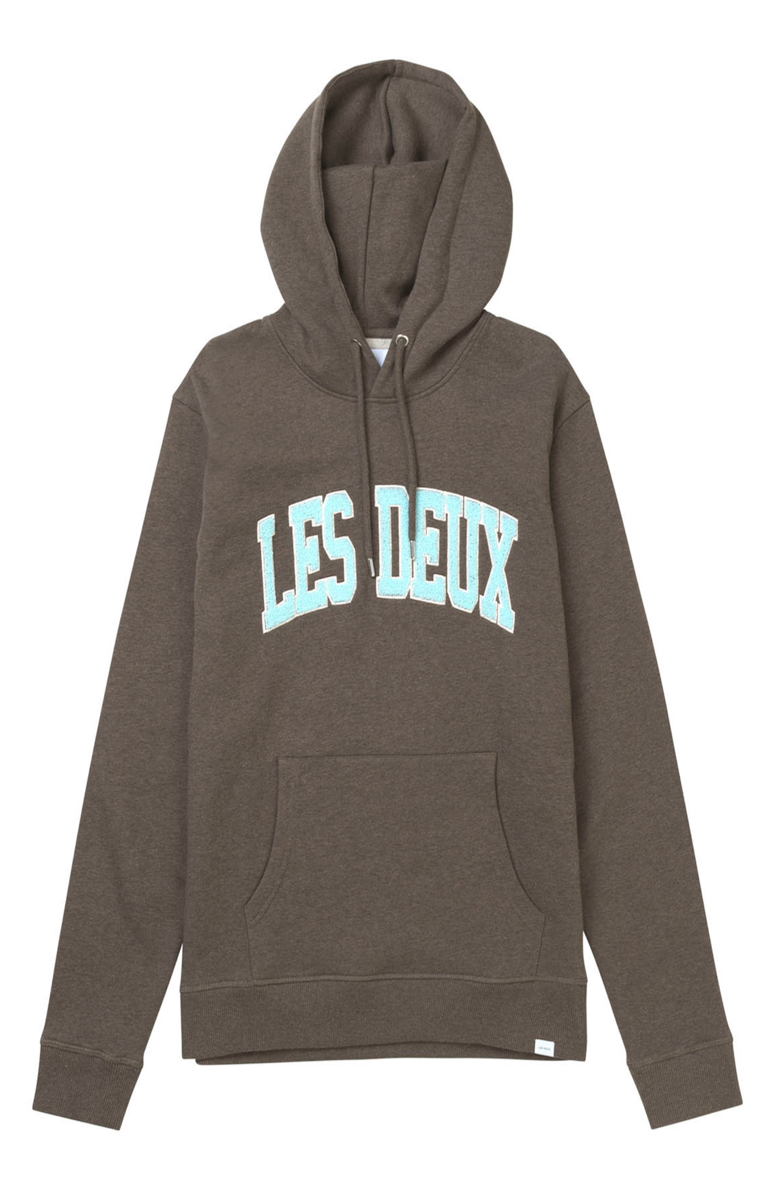 Les Deux Crane Bouclé Cotton Graphic Logo Hoodie | Nordstromrack