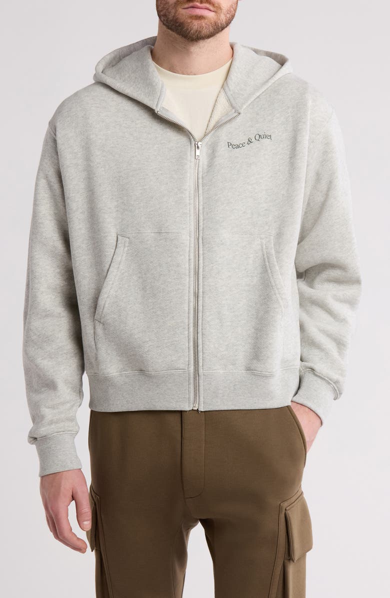 Museum of Peace & Quiet Wordmark Cotton Fleece Graphic Zip Hoodie ...