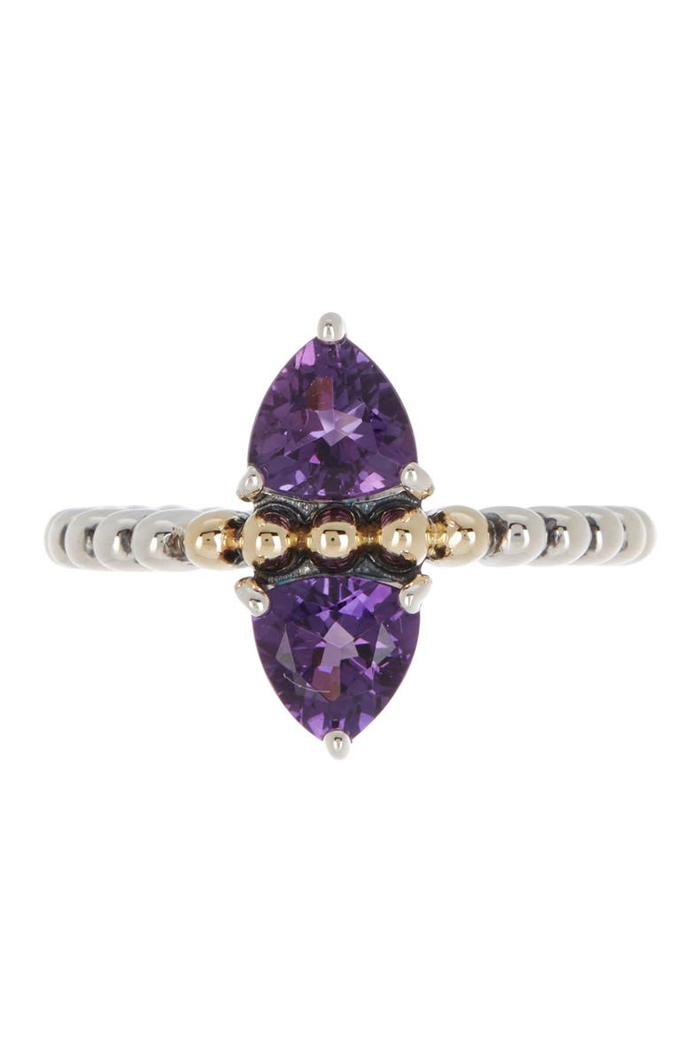 LAGOS 18K Gold & Sterling Silver Treasure Chest Amethyst Ring - Size 7 ...
