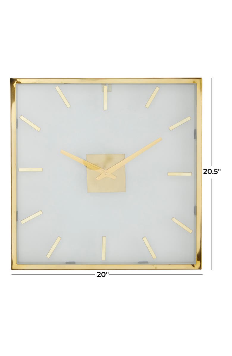 VIVIAN LUNE HOME Gold Stainless Steel Wall Clock with Clear Face ...