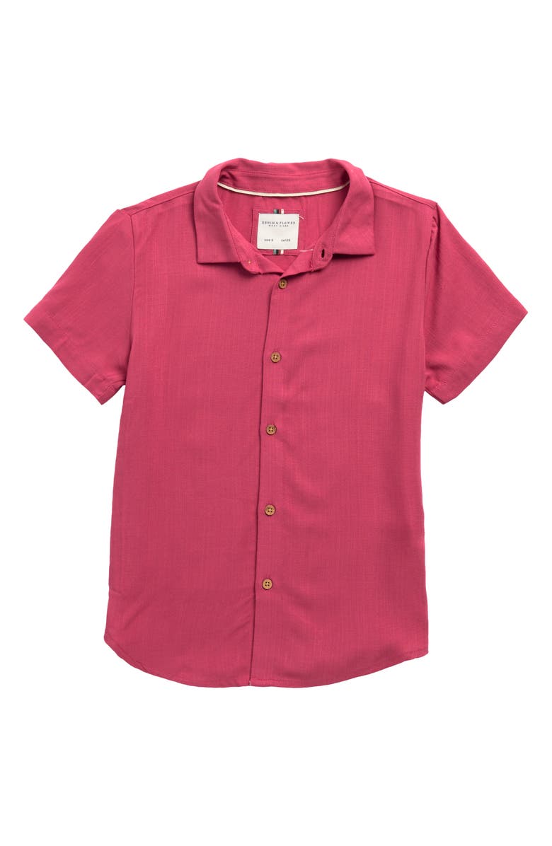 DENIM AND FLOWER Kids' Palm Tree Short Sleeve Button-Up Shirt ...