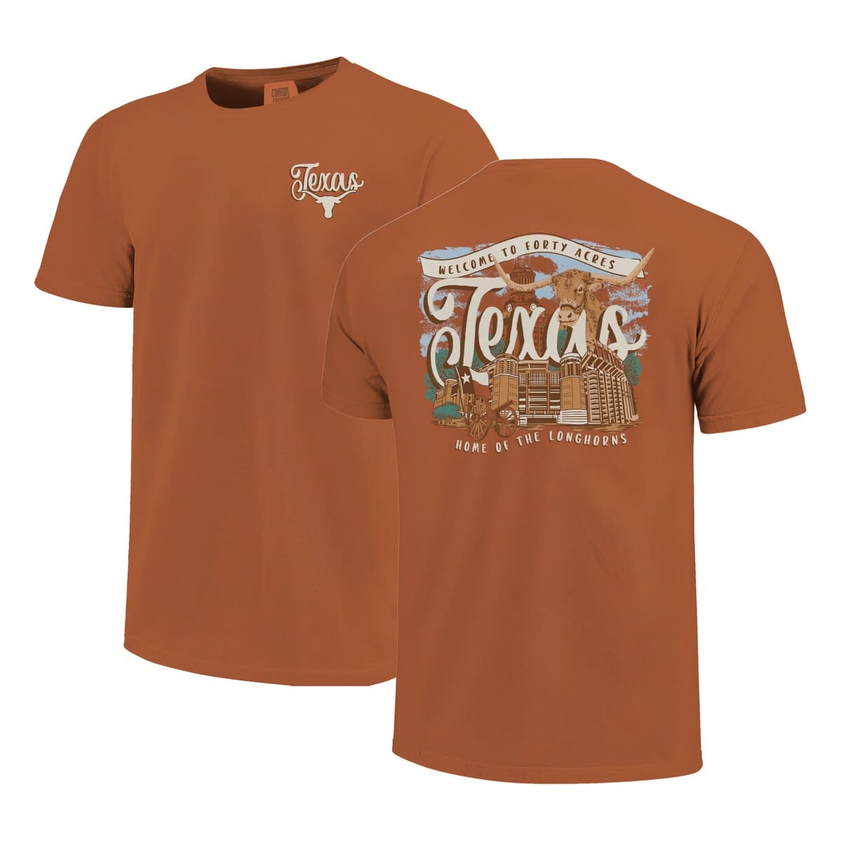 IMAGE ONE Women's Texas Orange Texas Longhorns Comfort Colors Campus ...