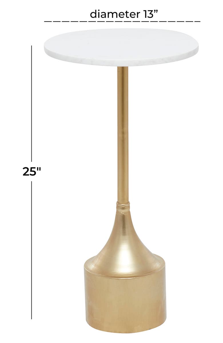 GINGER BIRCH STUDIO Gold Metal Accent Table with Marble Top | Nordstromrack