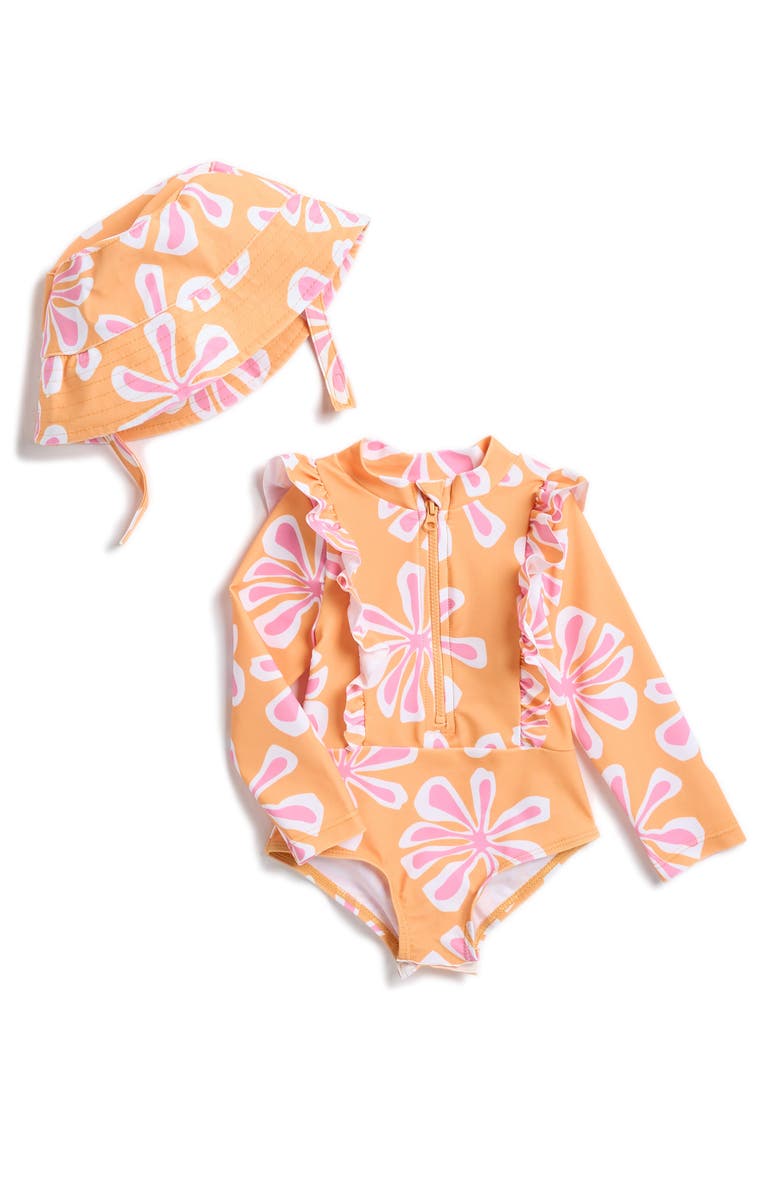 Jessica Simpson Long Sleeve Swimsuit & Bucket Hat | Nordstromrack