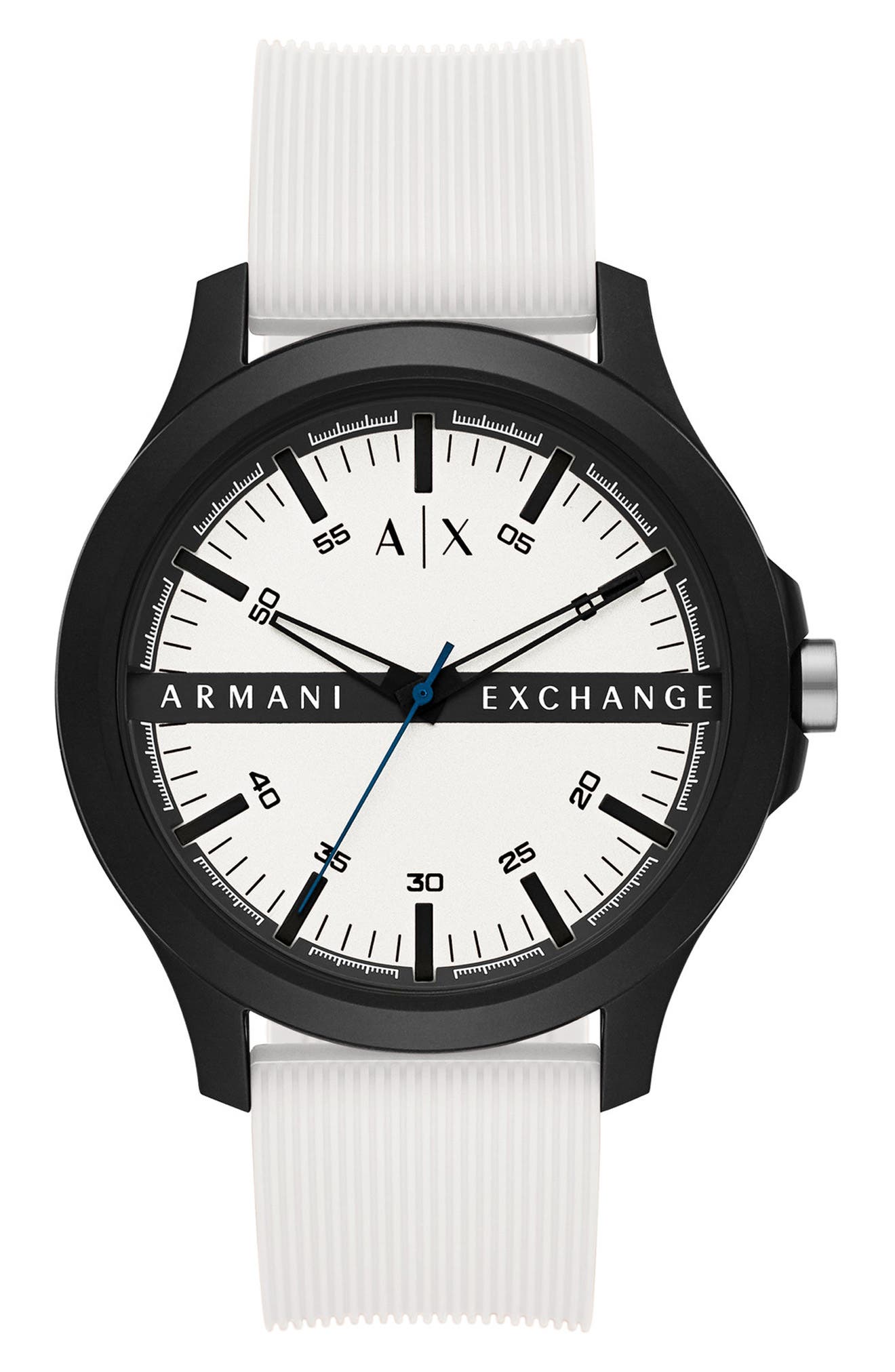 Emporio Armani Men's 3-Hand Quartz Silicone Strap Watch, 46mm ...