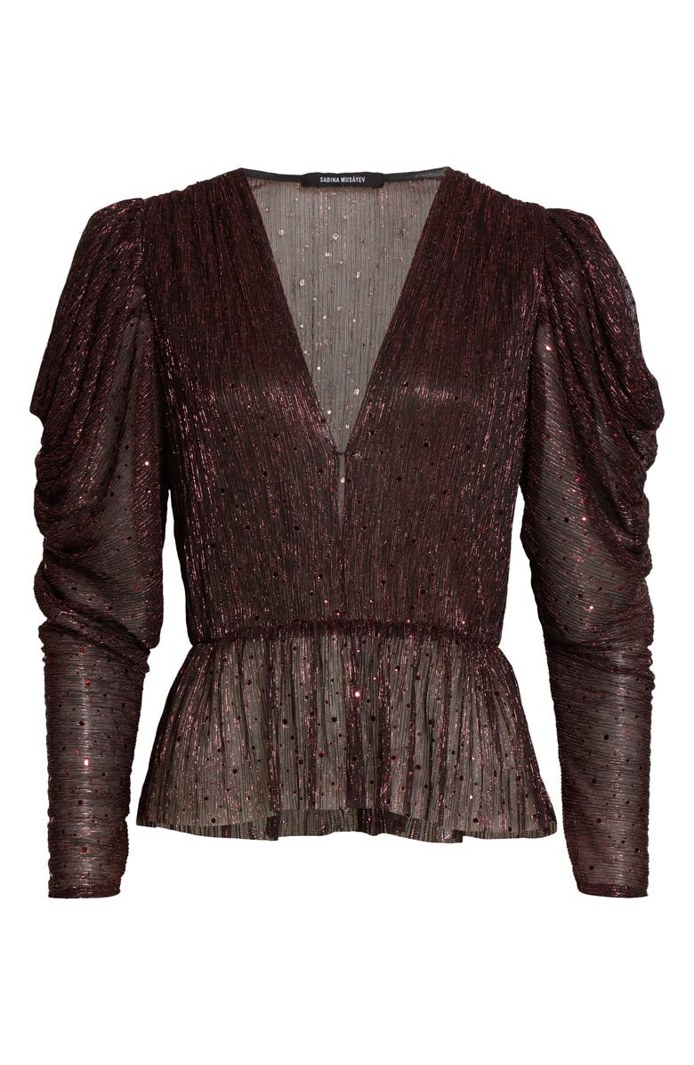 Sabina Musayev Bruno Embellished Peplum Top | Nordstromrack