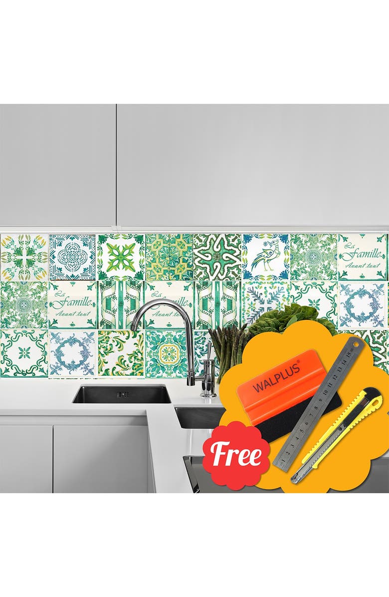 WALPLUS French Quote Vintage Green Tile Wall Sticker | Nordstromrack