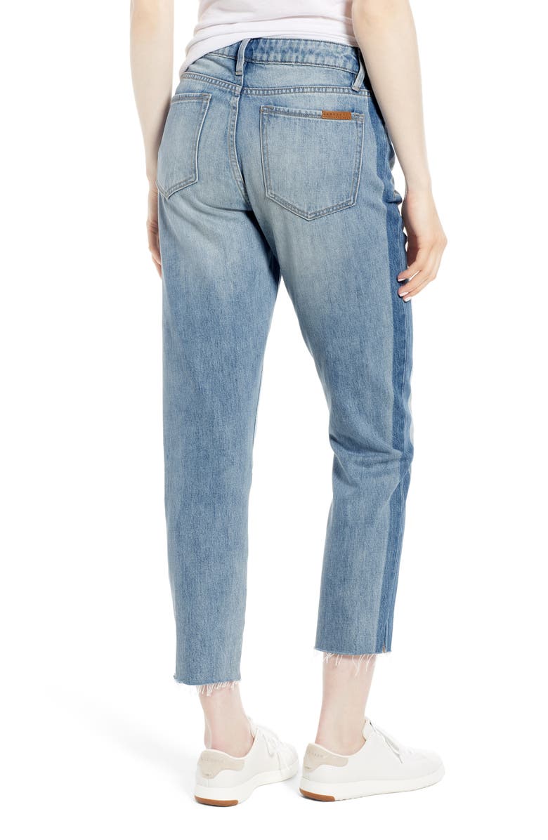 Sanctuary Straight Leg Shadow Stripe Crop Jeans | Nordstrom