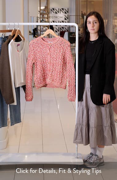 MANGO Metallic Open Stitch Cardigan | Nordstromrack