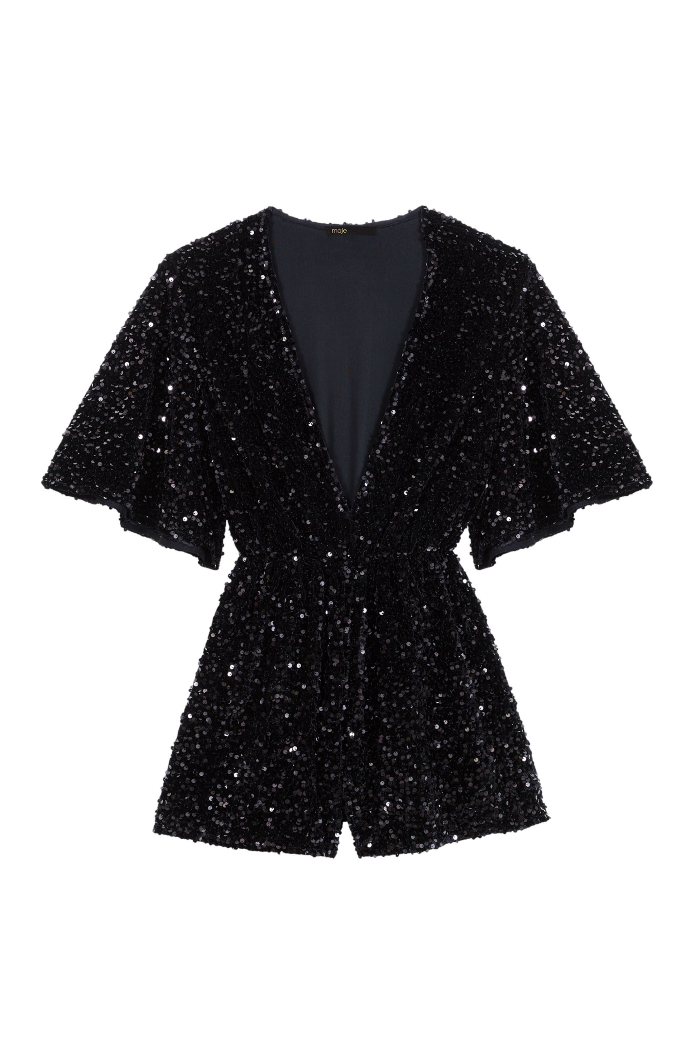 maje Sequinned velvet playsuit | Nordstrom