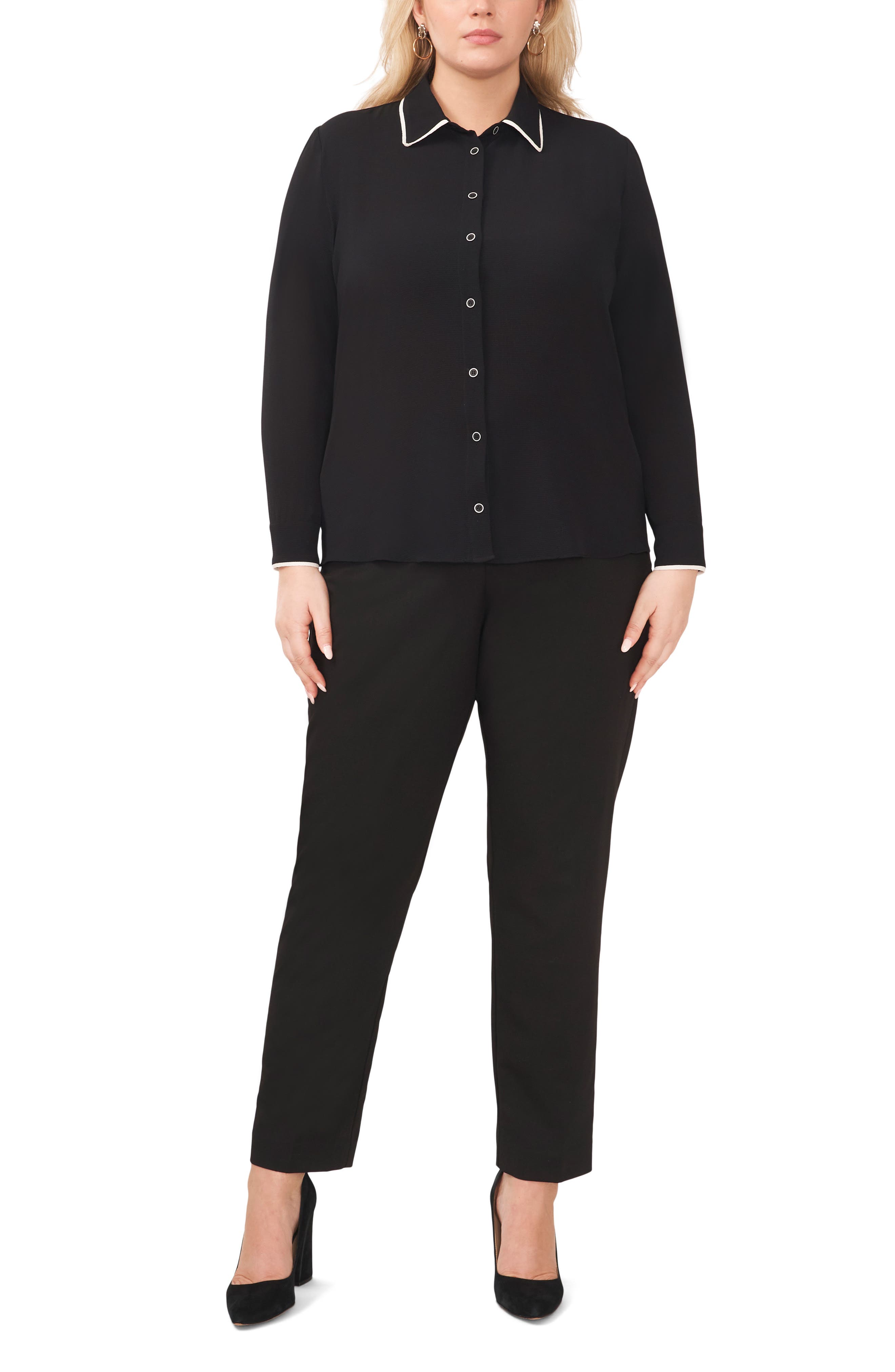 Halogen® Piped Button-Up Blouse | Nordstromrack