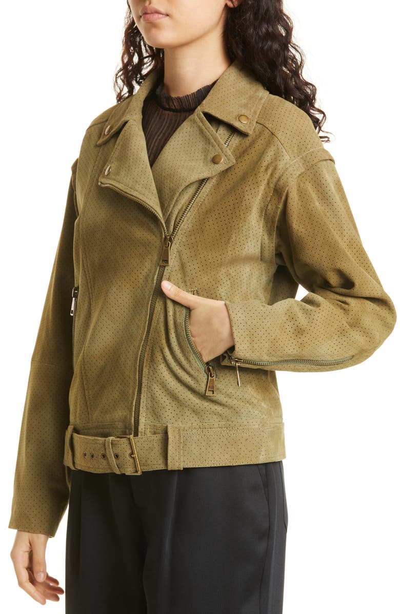 Ted Baker London Women's Louiey Perforated Suede Biker Jacket ...