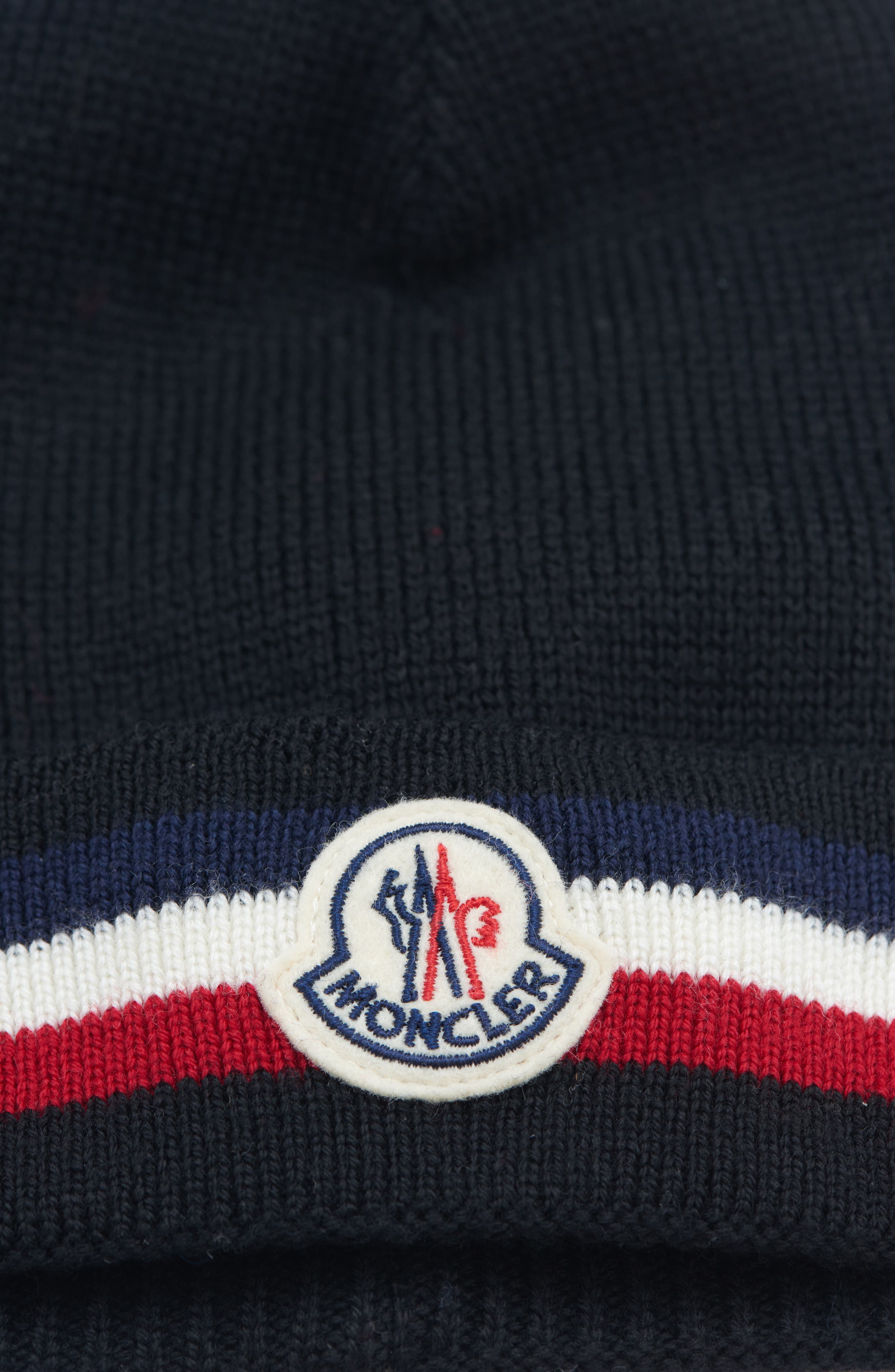Moncler Tricolor Stripe Ribbed Wool Beanie | Nordstrom