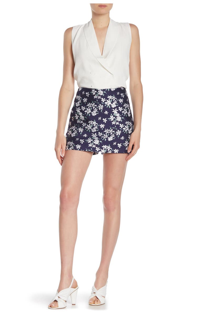FRNCH Metallic Floral Print Skort | Nordstromrack