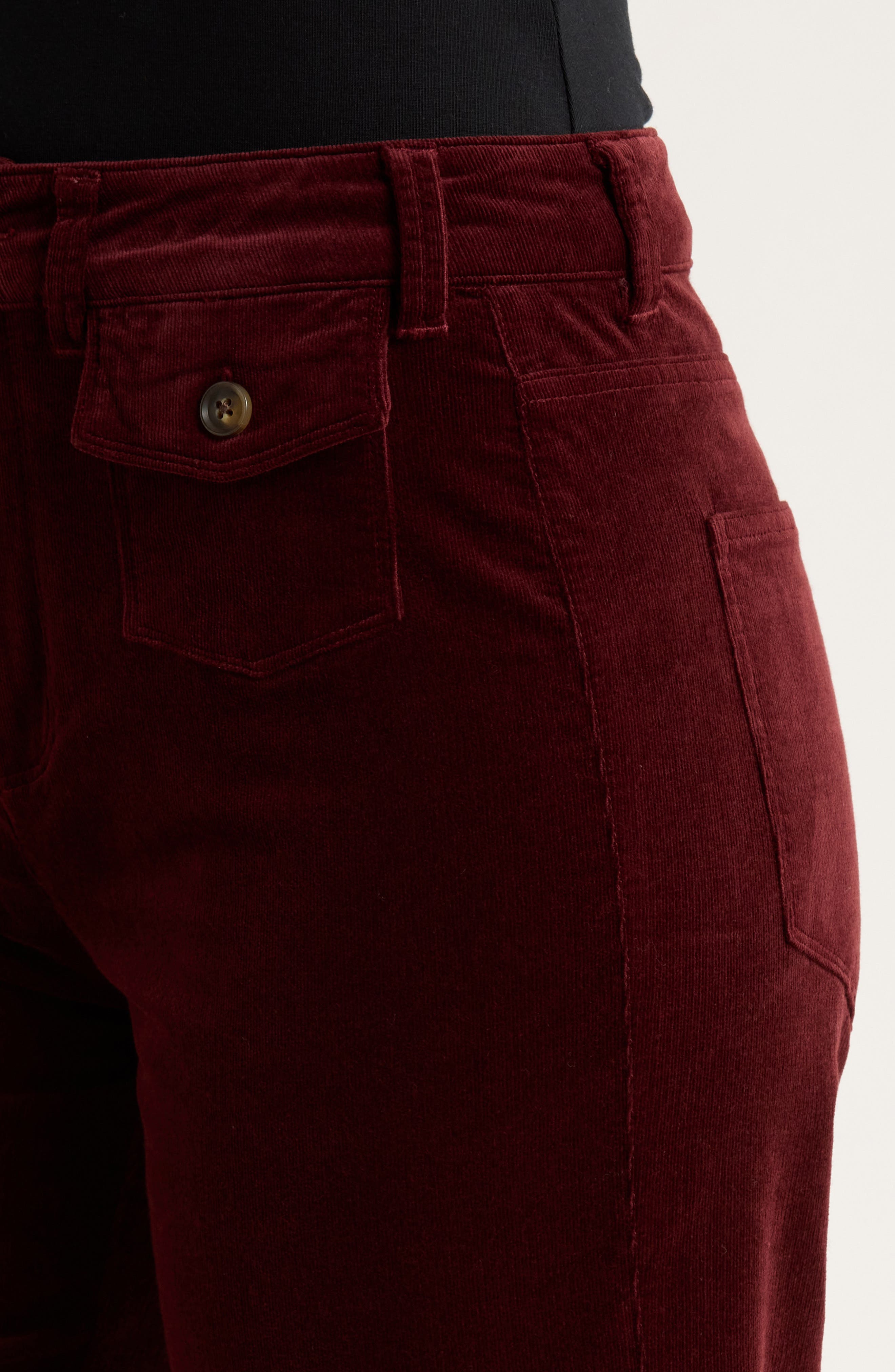 PAIGE Leenah Patch Pocket Ankle Wide Leg Corduroy Pants | Nordstrom