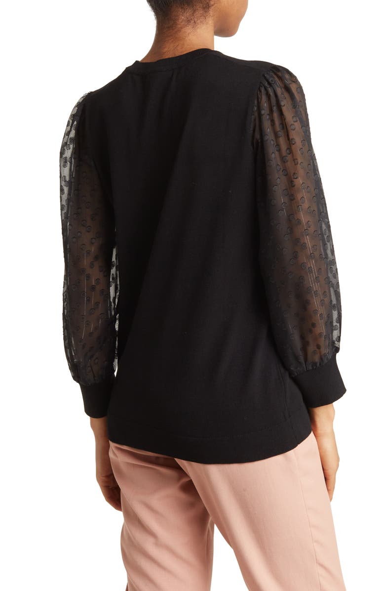Adrianna Papell Metallic Clip Dot Sleeve Sweater | Nordstromrack