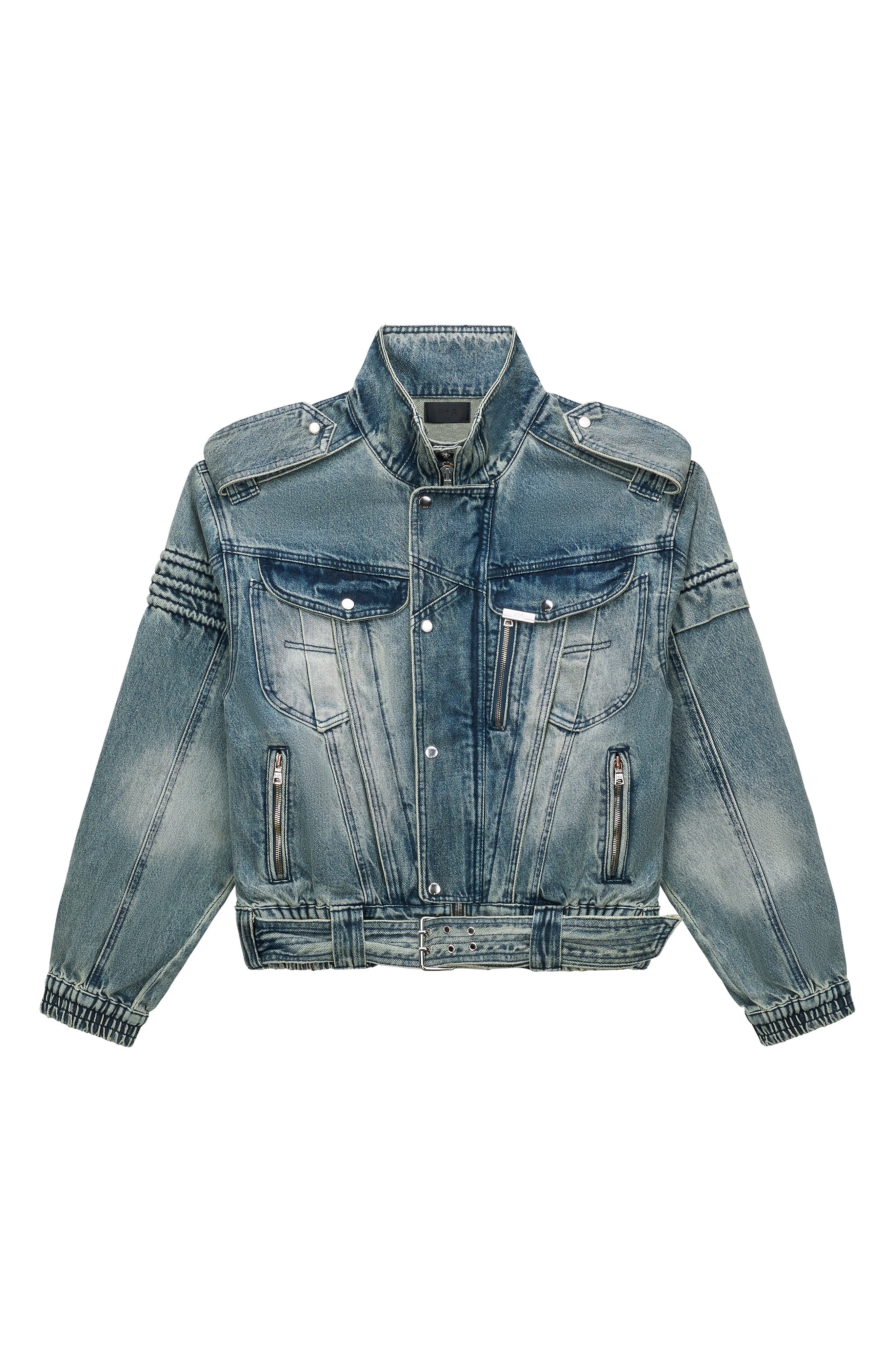 RtA Rui Crop Denim Moto Jacket | Nordstrom