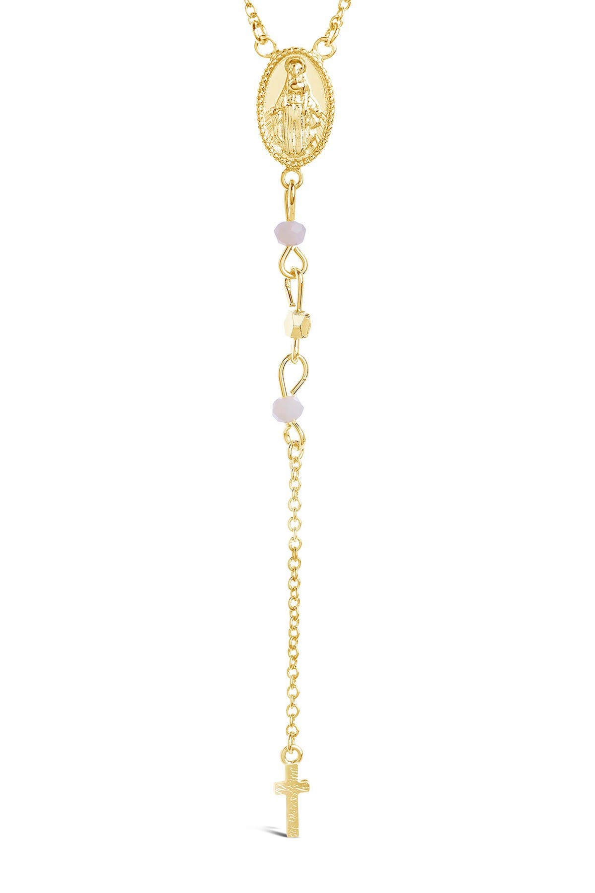 Sterling Forever 14K Gold Plated Glass Beaded Rosary Y Necklace ...