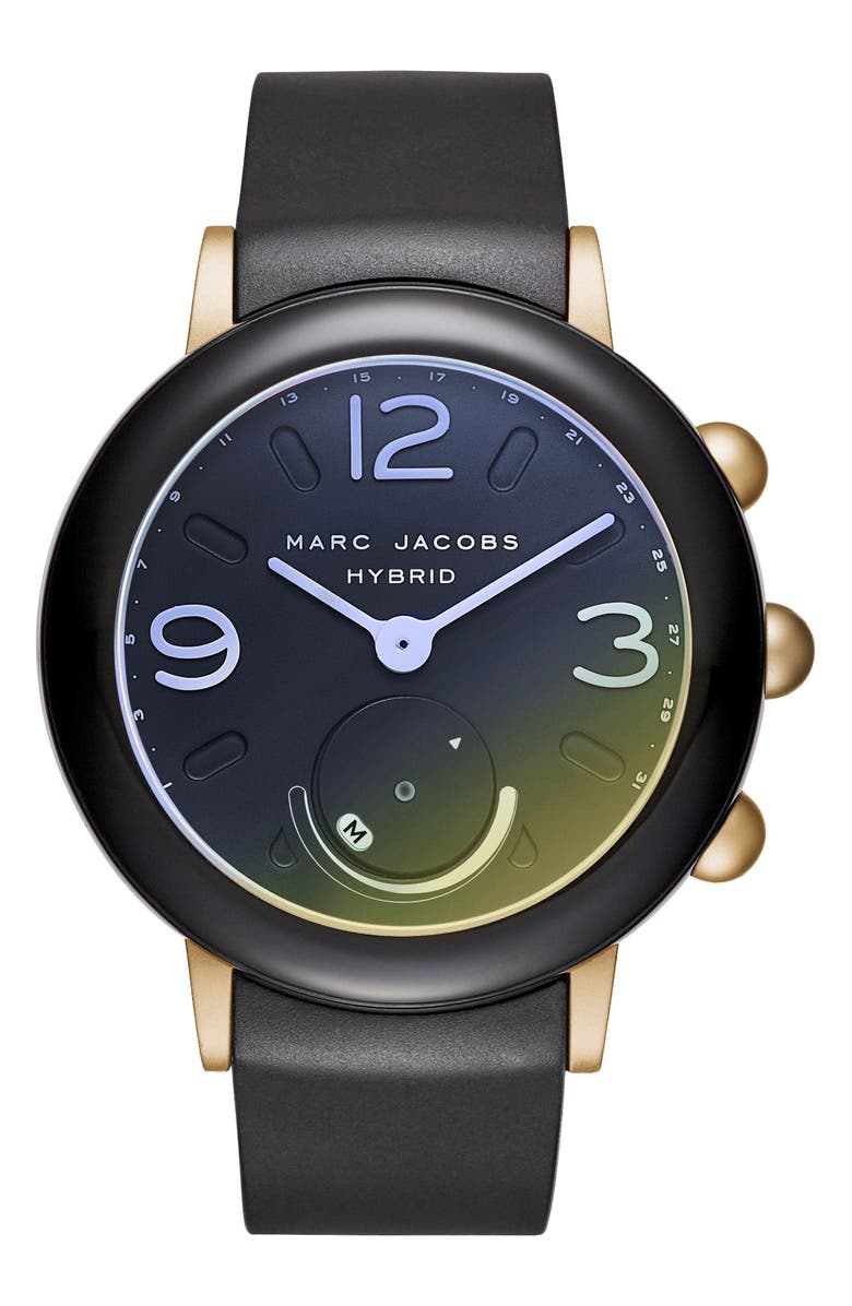 Marc Jacobs Riley Hybrid Rubber Strap Watch, 42mm | Nordstrom