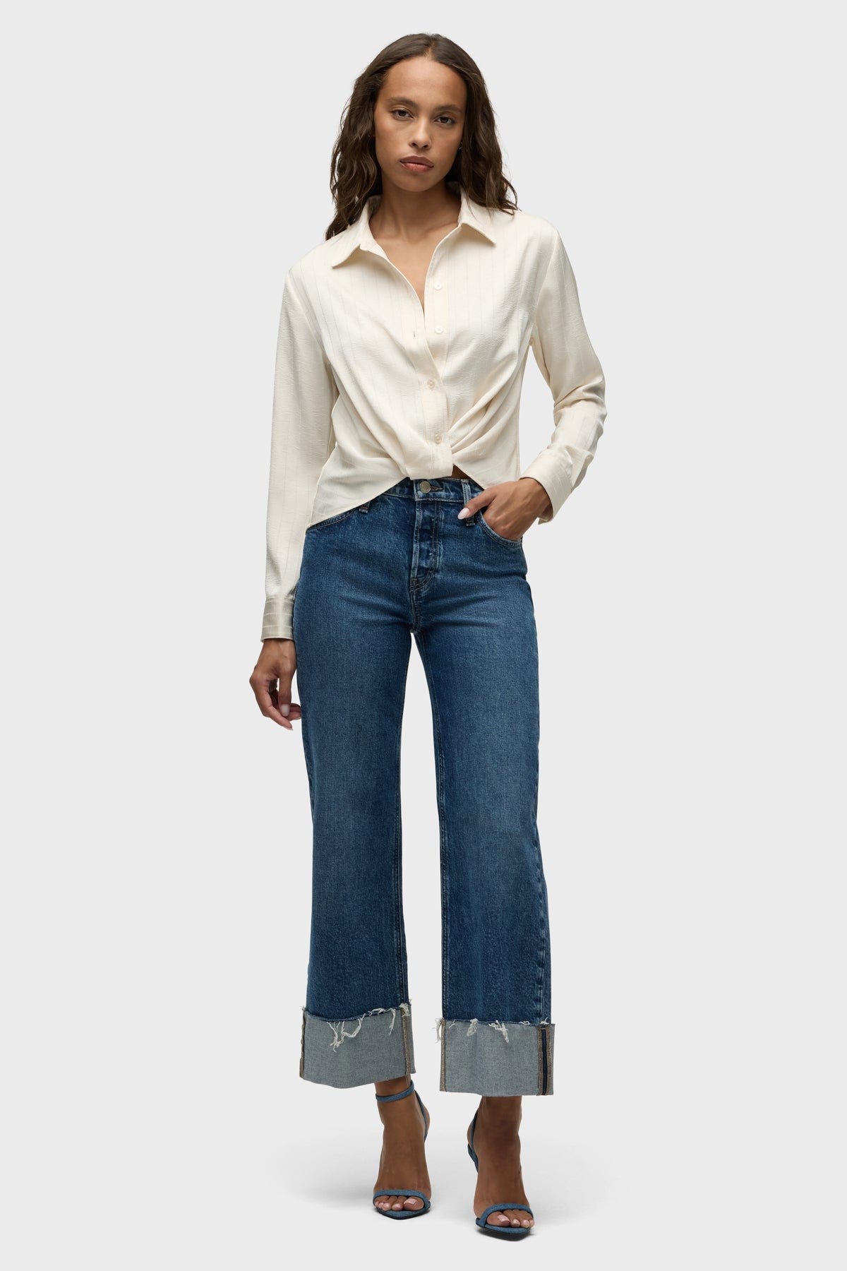 Hudson Jeans Rosie High-Rise Wide Leg Jean w/ Cuff | Nordstrom
