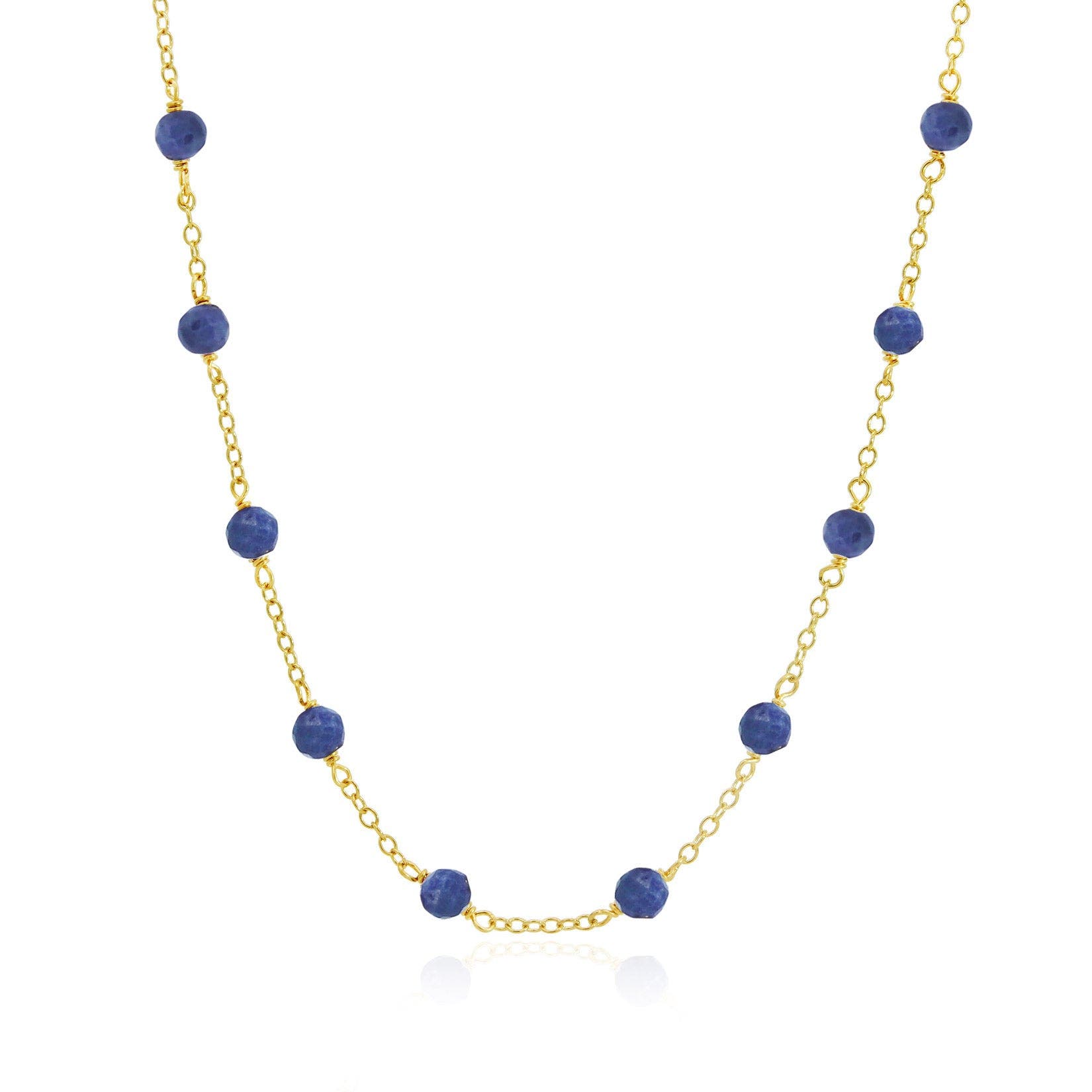 The Lovery Fine Jewelry Blue Sapphire Bead Chain Necklace | Nordstrom