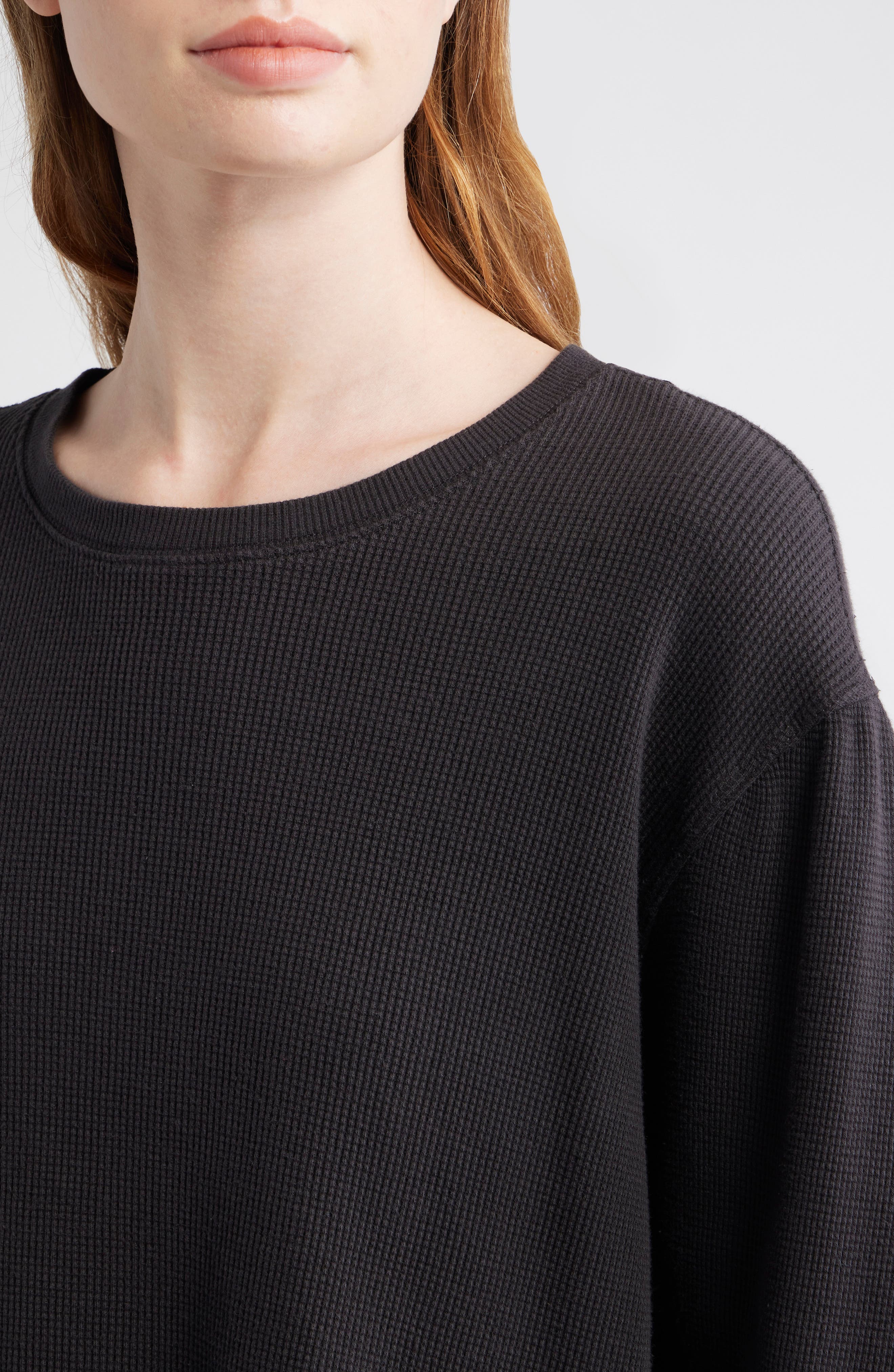 Free People Lapis Lace-Up Cuff Cotton Thermal Top | Nordstromrack