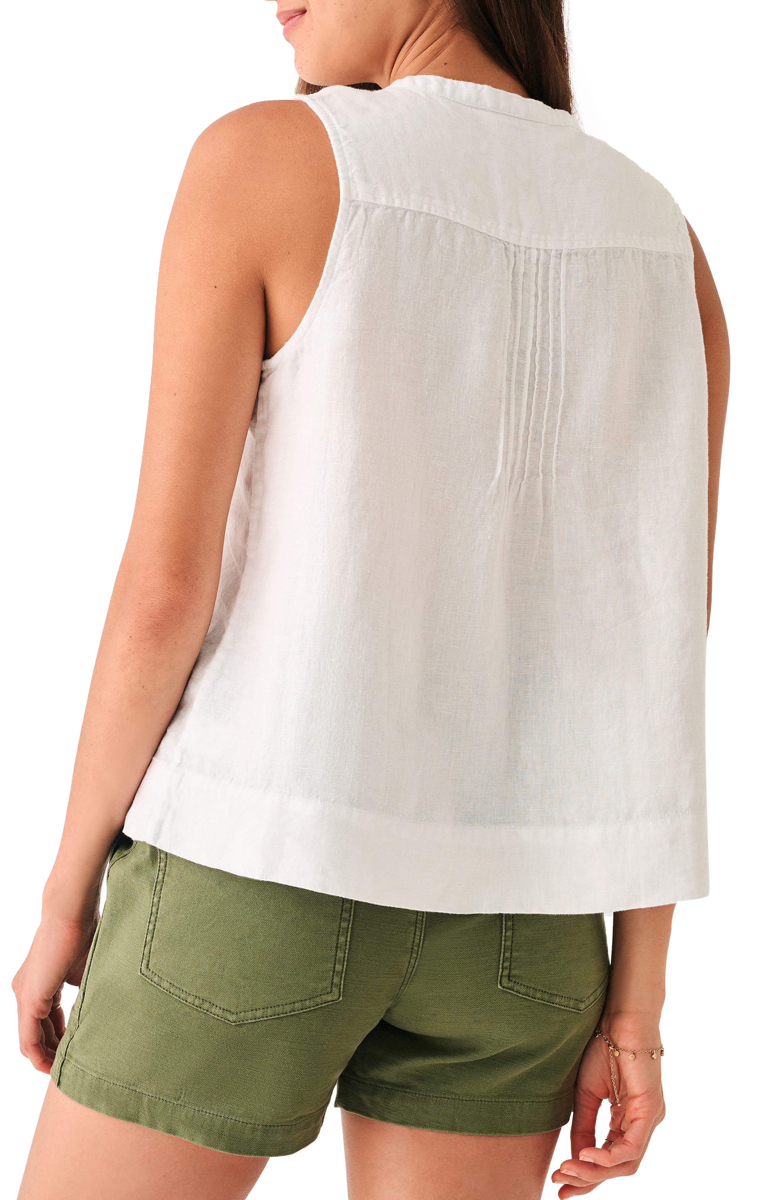 Faherty Isha Pintuck Pleat Linen Tank | Nordstrom