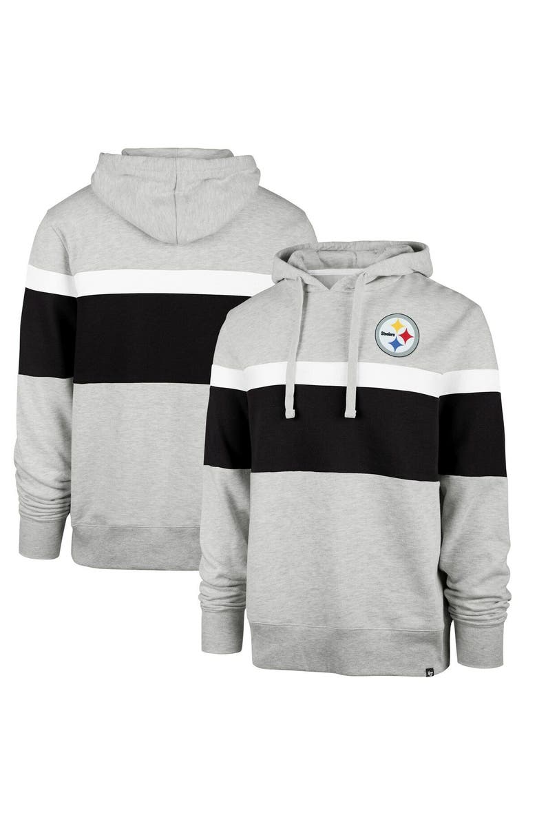 '47 Men's '47 Heather Gray Pittsburgh Steelers Warren Pullover Hoodie ...