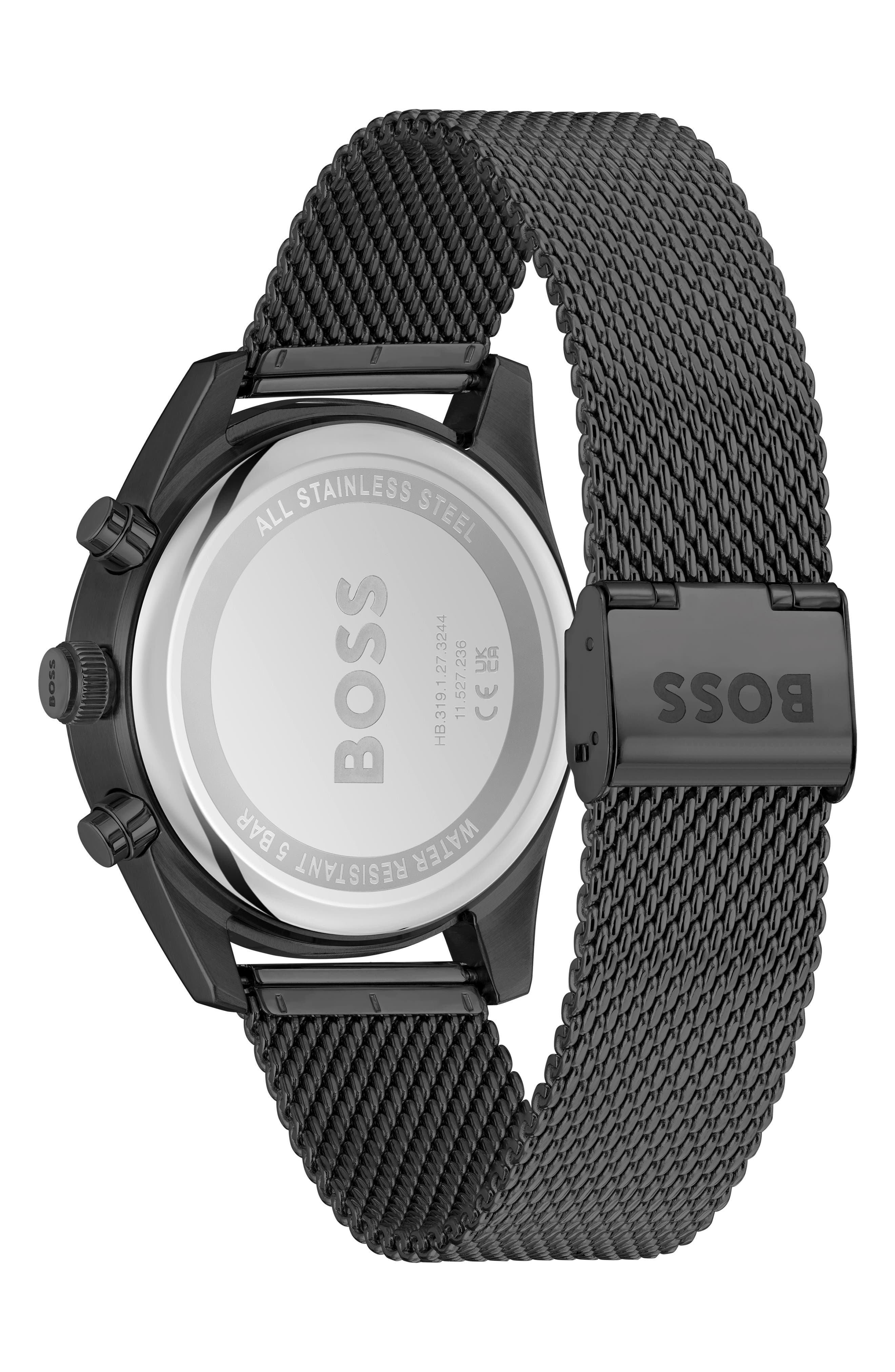BOSS Skytraveller Chronograph Mesh Strap Watch, 44mm | Nordstromrack