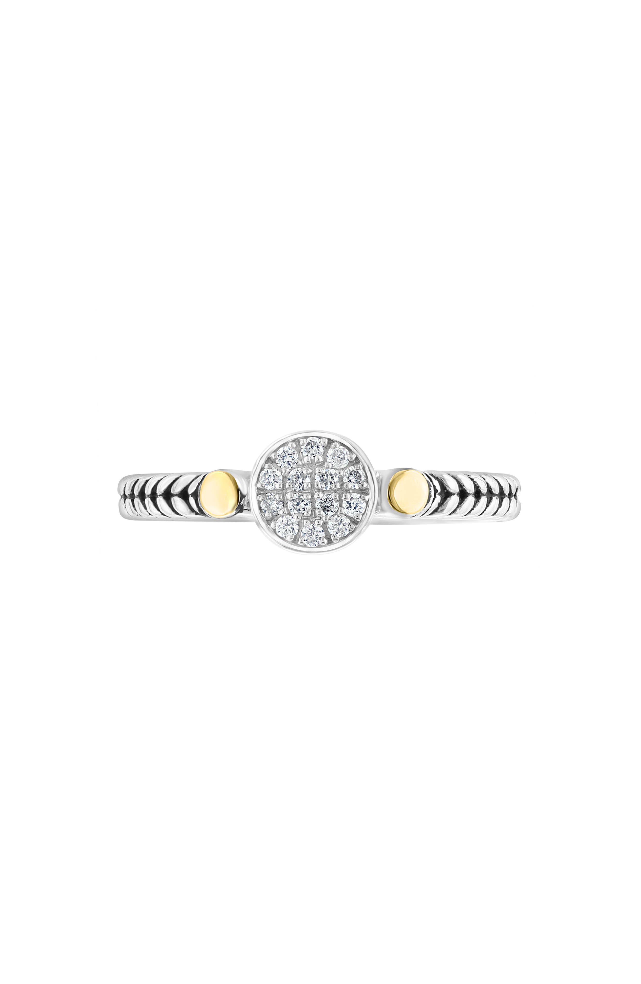 EFFY Sterling Silver & 18K Gold Pavé Diamond Ring - 0.09ct. | Nordstromrack