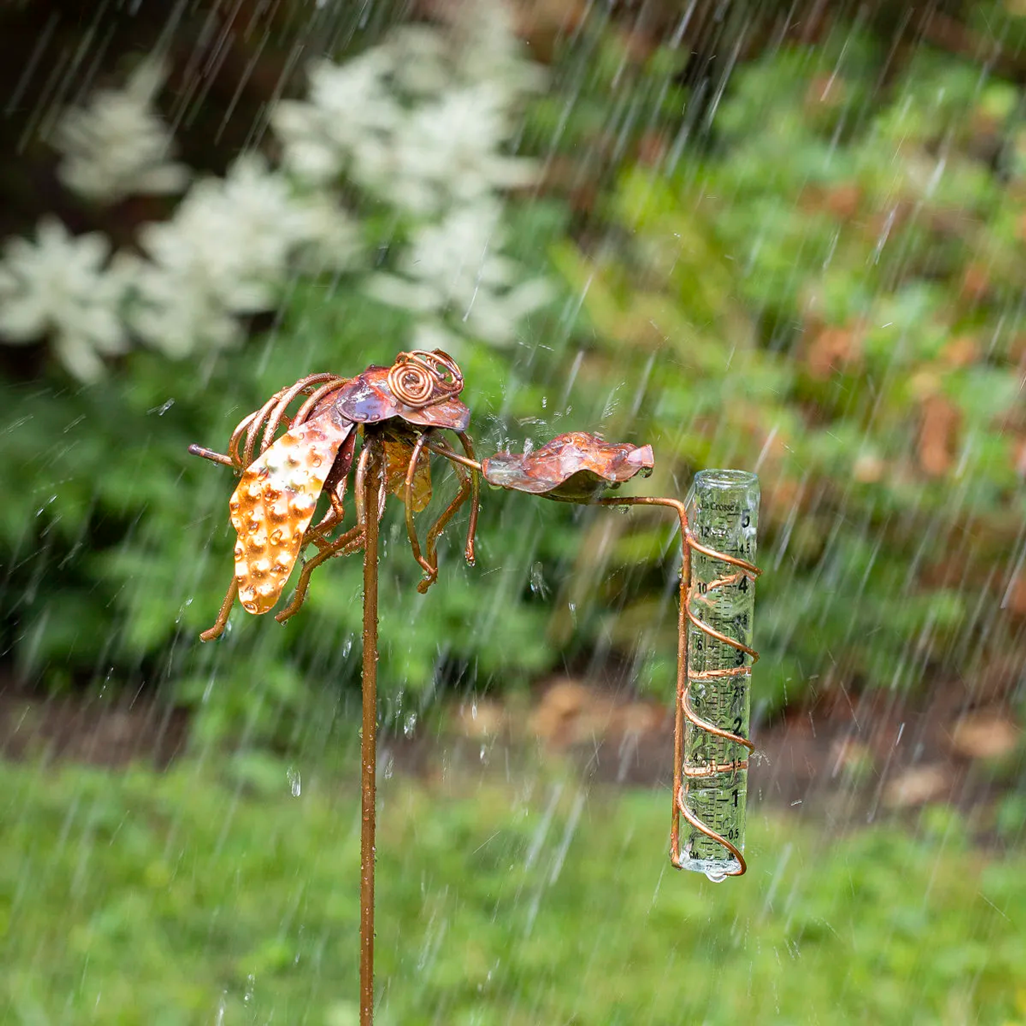 Uncommon Goods Bee Rain Gauge with Bee Drinking Cup by Haw Creek Forge ...