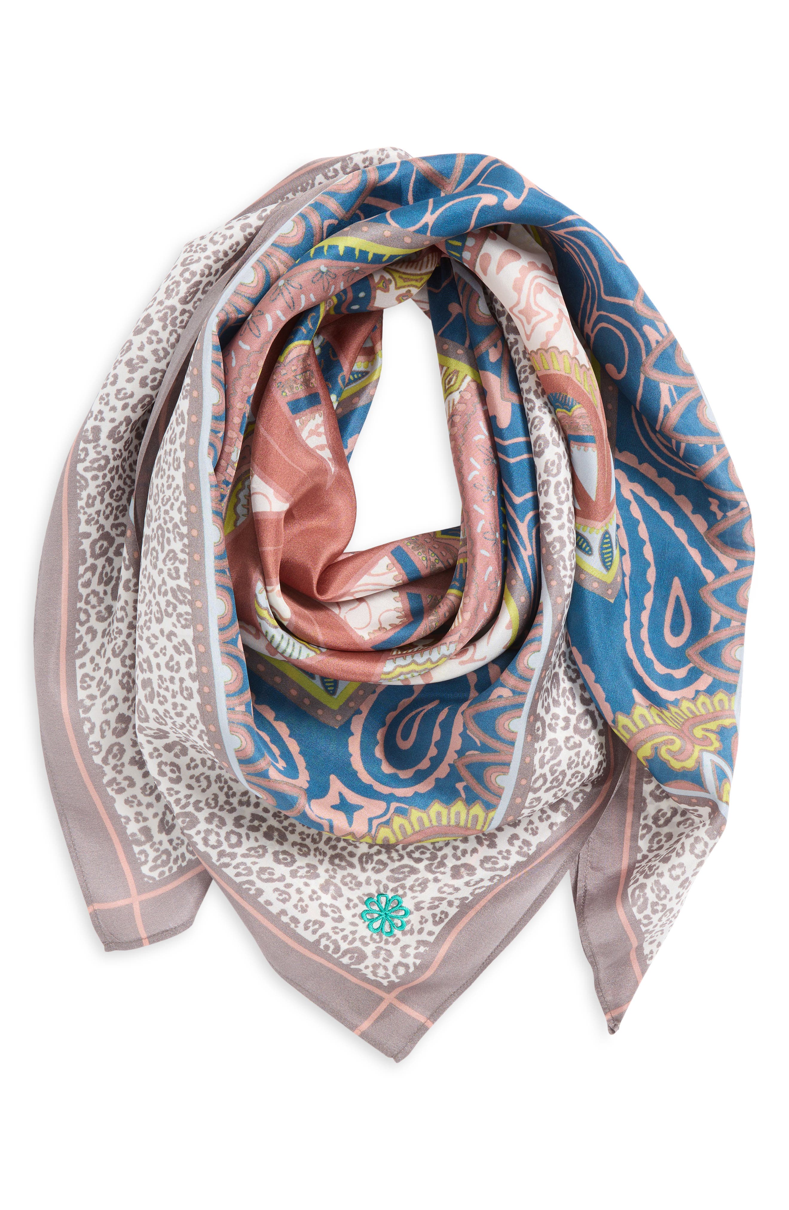 Henna & Hijabs Silk Twill Square Headscarf | Nordstrom