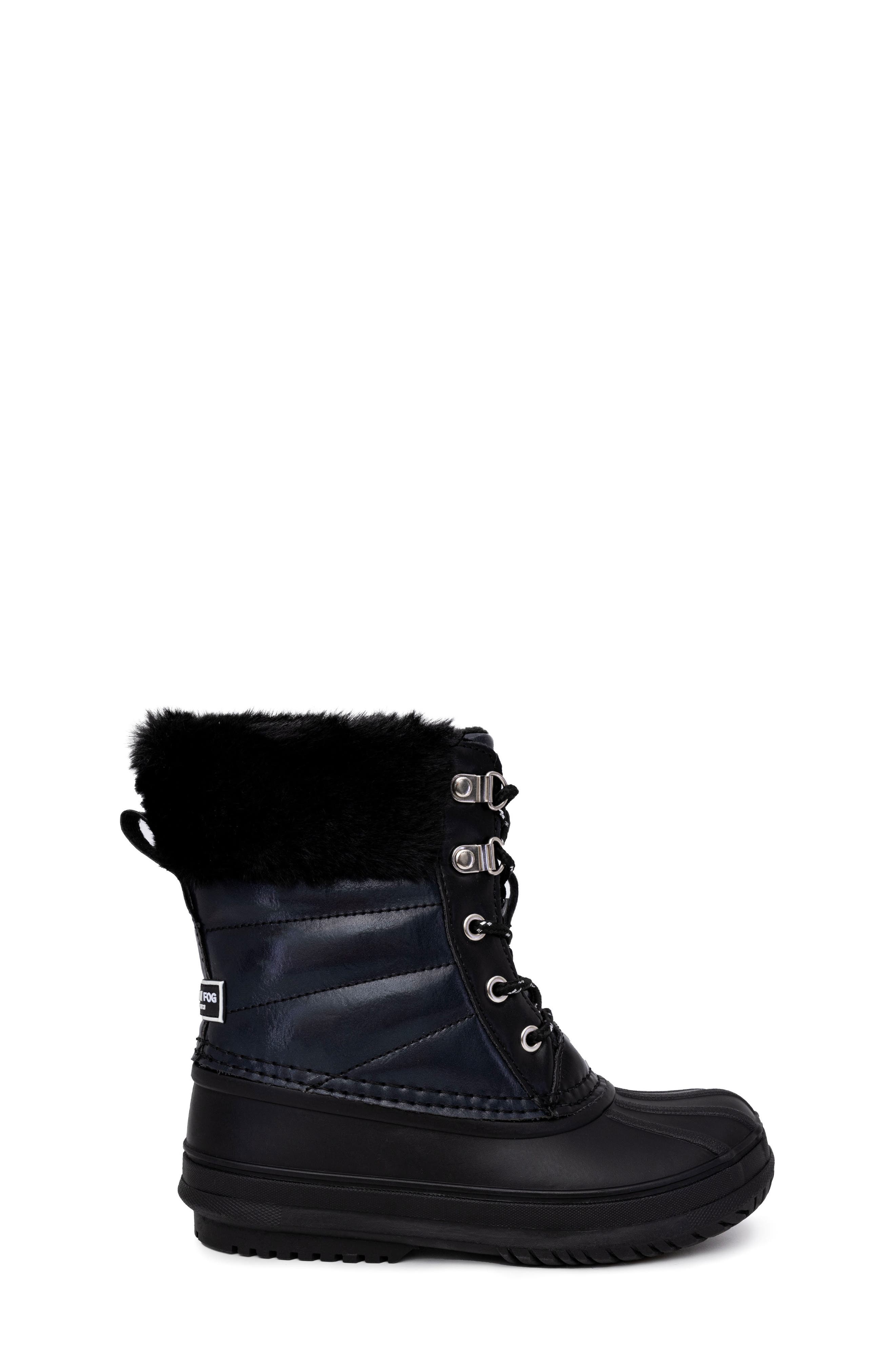London Fog Kids' Duck Toe Boot with Faux Fur Trim | Nordstromrack