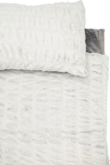 ENVOGUE Noya Grey Frosted Faux Fur Queen Comforter Set | Nordstromrack