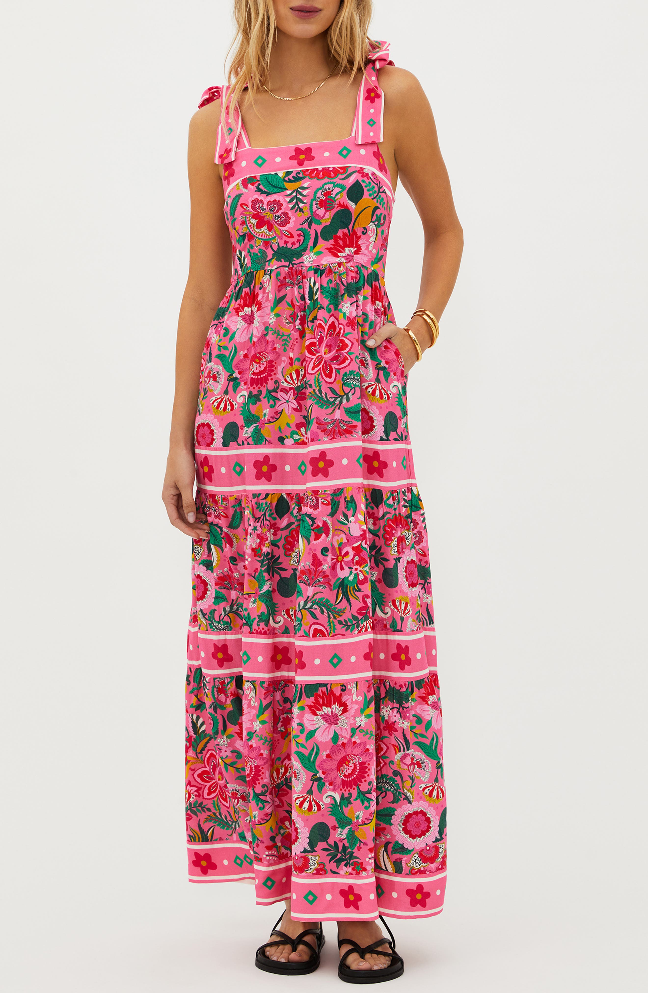 Beach Riot Floral Print Cover-Up Maxi Sundress | Nordstrom